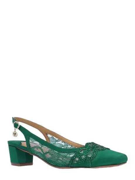 J. Reneé Faleece Crystal Embellished Slingback Pump - Emerald