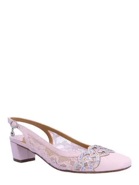 J. Reneé Faleece Crystal Embellished Slingback Pump - Pink