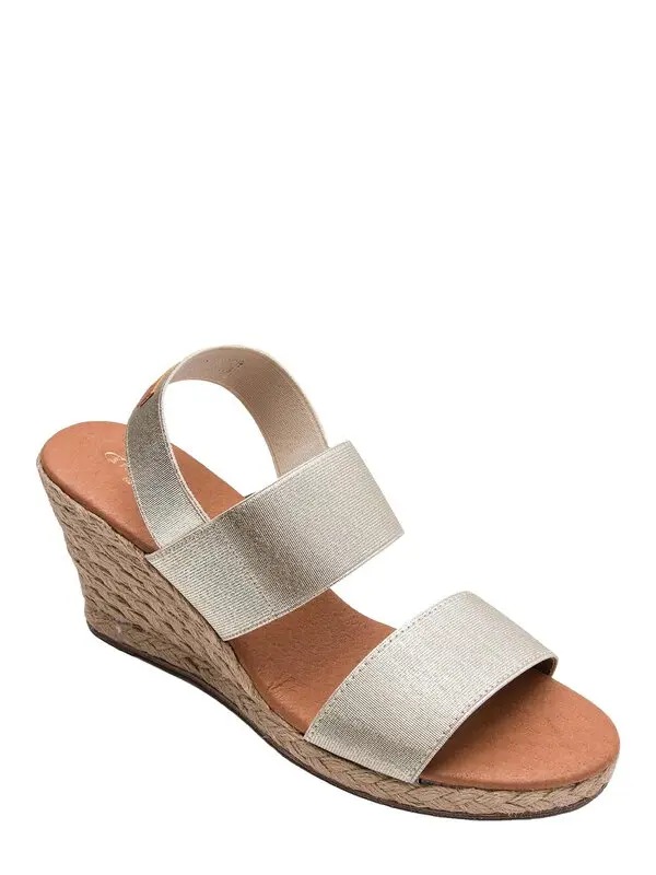 Andre Assous Allison Espadrille Wedge Slingback Sandals - Platino