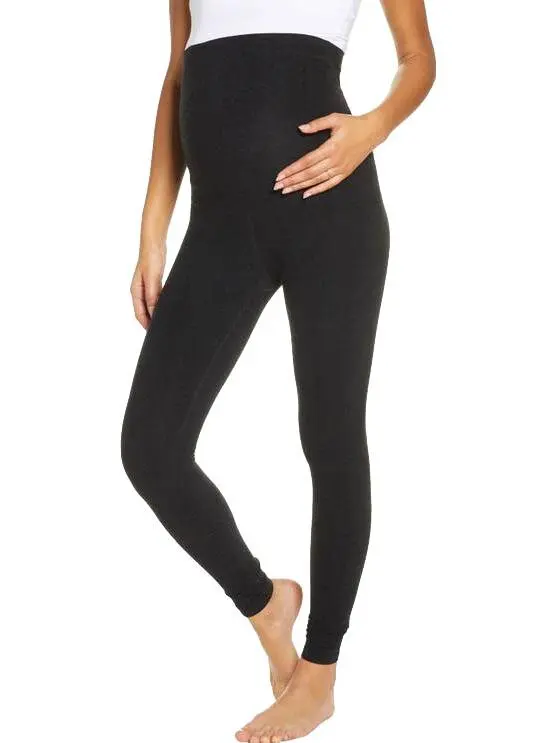 Beyond Yoga Empire Waist Maternity Leggings - Darkest Night