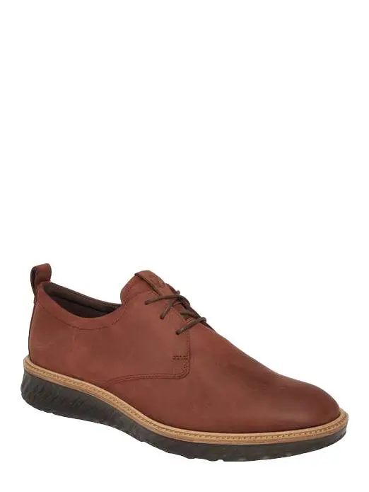 Ecco St.1 Hybrid Plain Toe Derby - Brandy Leather