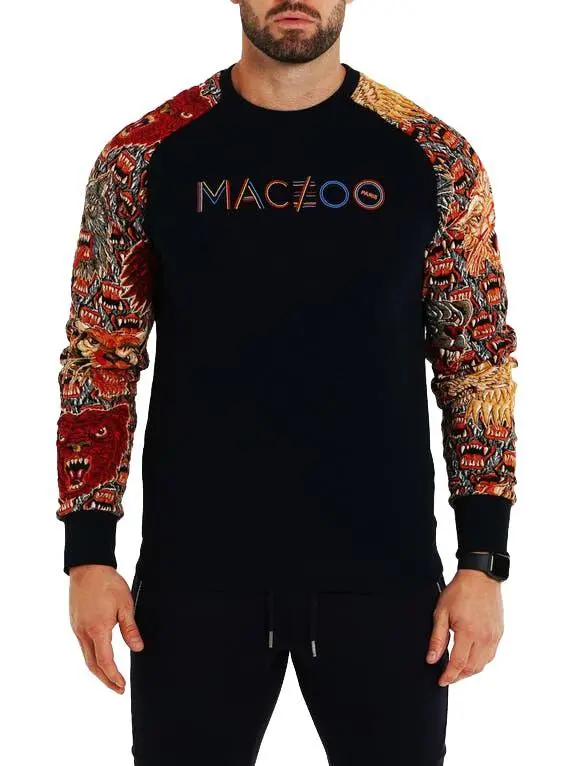 MACEOO Slim-fit Cotton Sweater - Blue