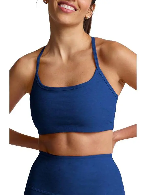 Beyond Yoga Space Dye Slim Racerback Sports Bra - Marine Blue Heather