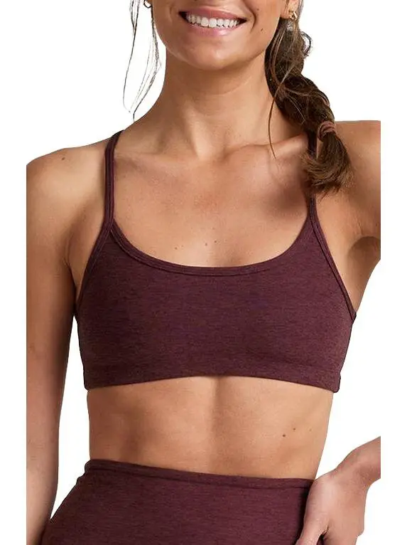 Beyond Yoga Space Dye Slim Racerback Sports Bra - Midnight Burgundy Heather