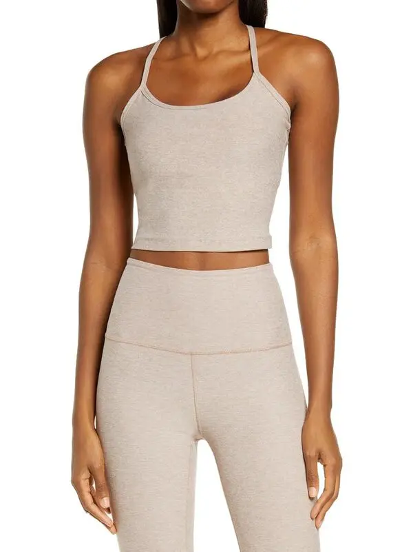 Beyond Yoga Space Dye Slim Racerback Crop Tank - Chai