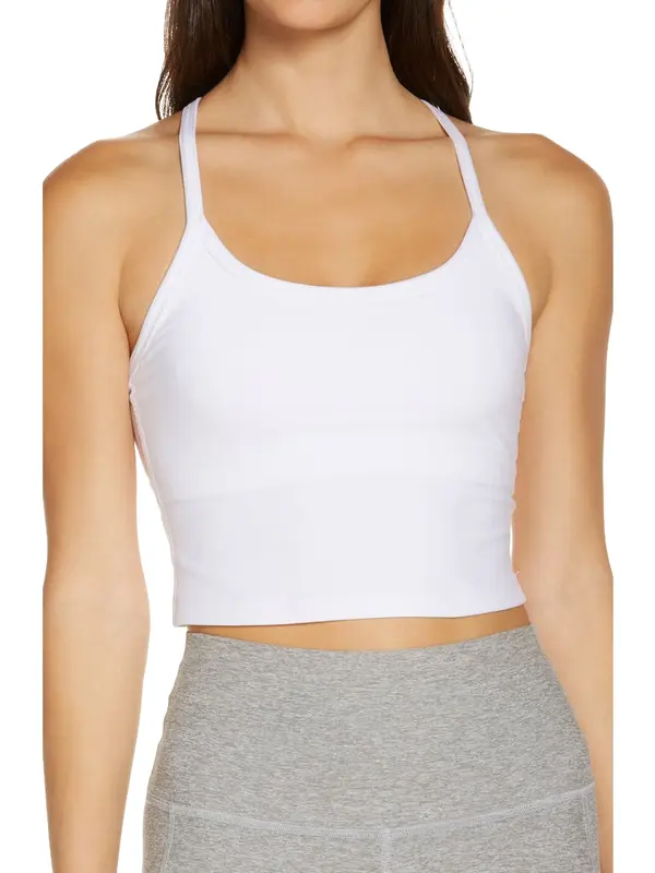 Beyond Yoga Space Dye Slim Racerback Crop Tank - Cloud White