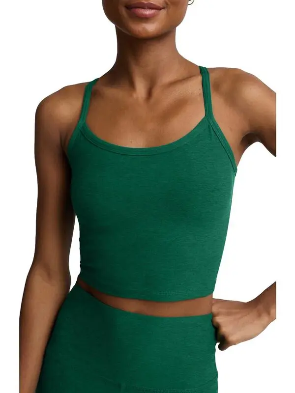 Beyond Yoga Space Dye Slim Racerback Crop Tank - Legacy Pine Heather