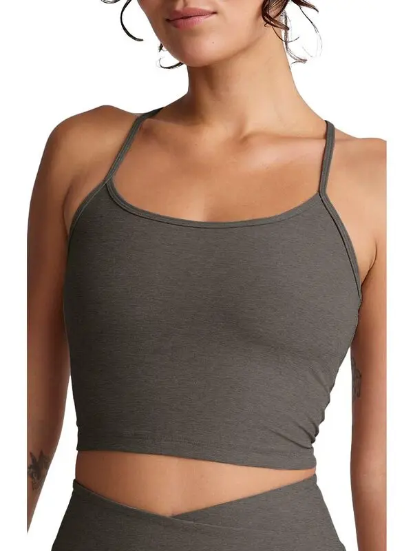Beyond Yoga Space Dye Slim Racerback Crop Tank - True Gray Heather