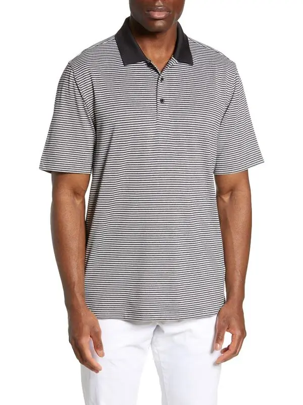 Cutter & Buck Forge Drytec Stripe Performance Polo - Black