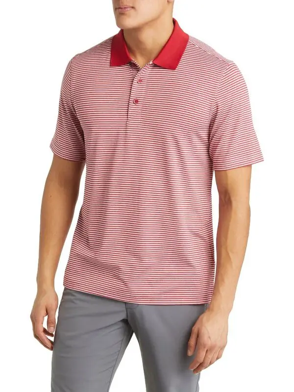 Cutter & Buck Forge Drytec Stripe Performance Polo - Cardinal Red