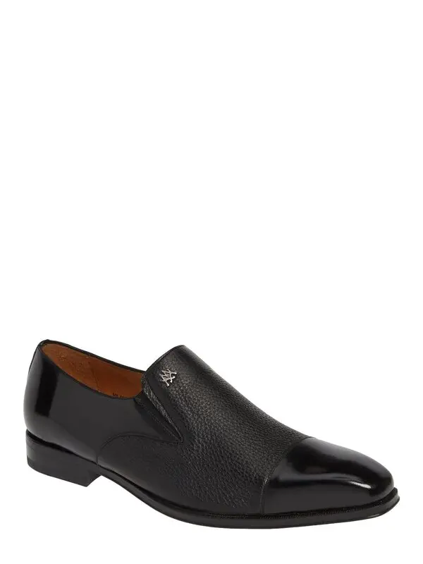 Mezlan Milani Cap Toe Slip-on - Black Leather/deerskin