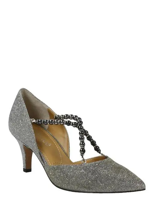 J. Reneé Zayna Convertible Pointed Toe Pump - Pewter Glitter