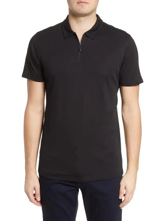 Robert Barakett Georgia Zip Polo - Black