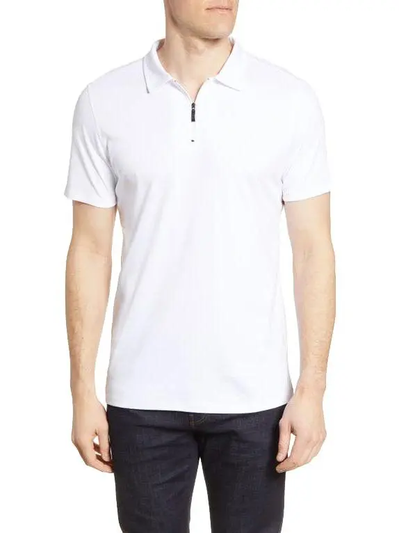 Robert Barakett Georgia Zip Polo - White