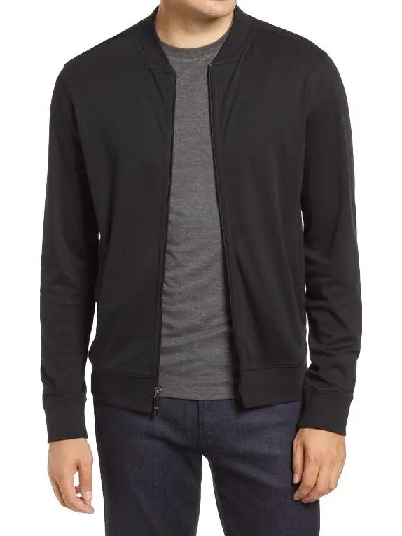 Robert Barakett Georgia Pima Cotton Varsity Jacket - Black