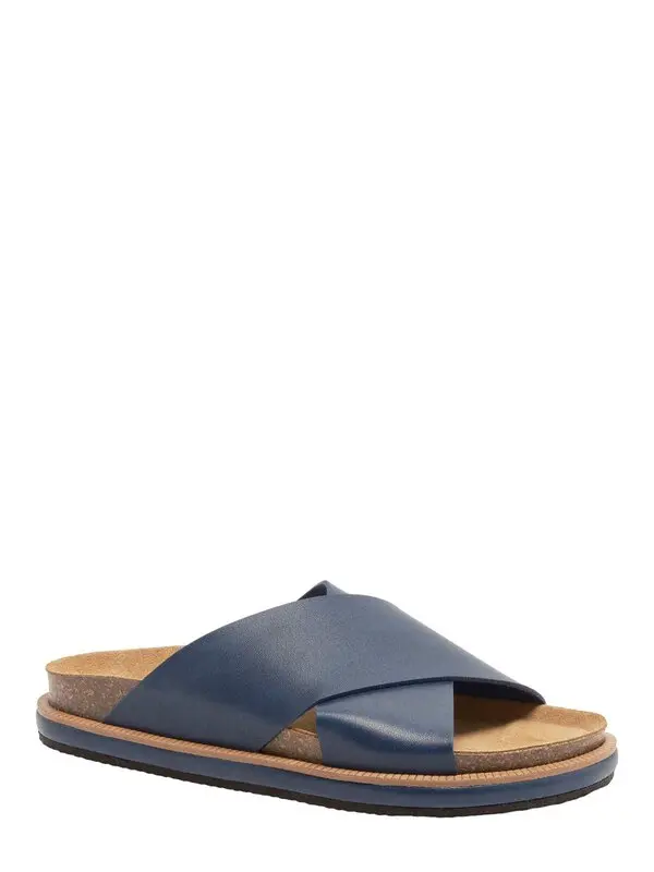 Free People Sidelines Slide Sandal - Navy
