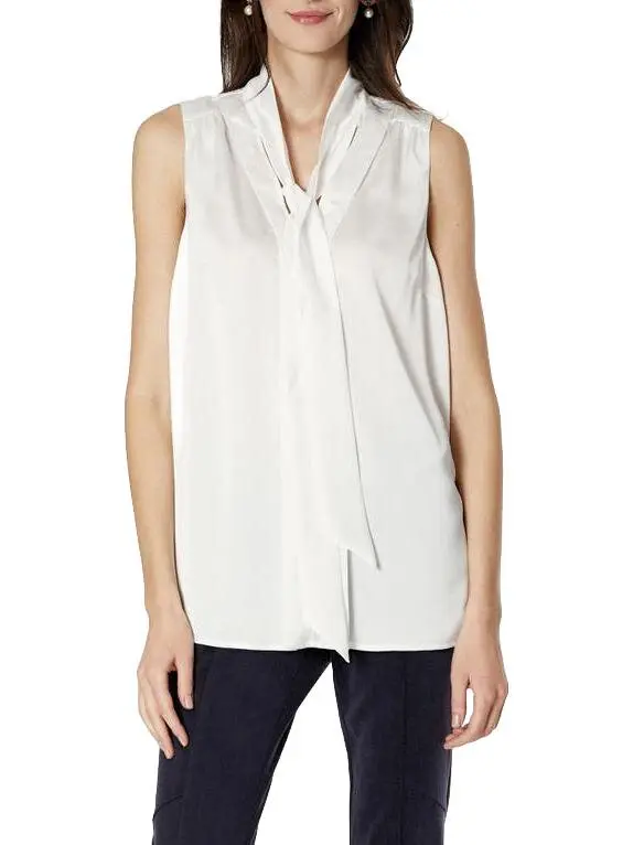 EMILIA GEORGE Clementine Sleeveless Blouse - Satin White