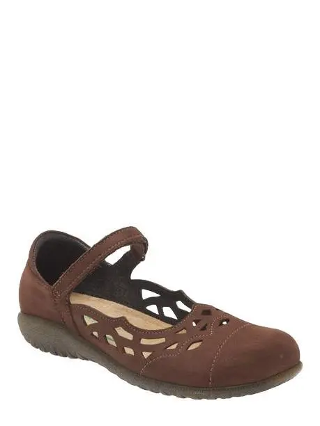Naot Agathis Mary Jane Flat - Coffee Bean Nubuck