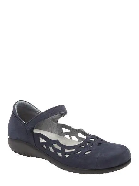 Naot Agathis Mary Jane Flat - Navy Velvet Nubuck Leather