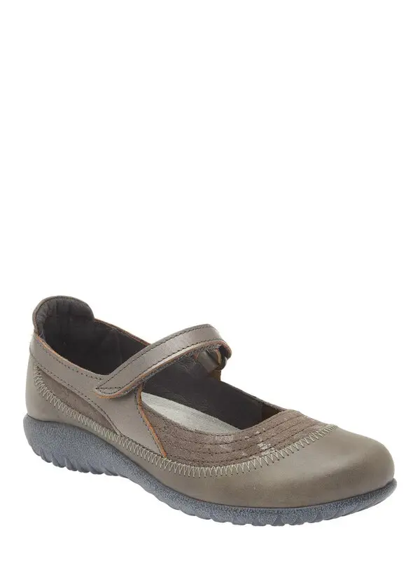 Naot Kire Mary Jane Flat - Gray Marble Suede