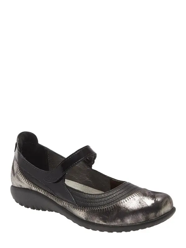 Naot Kire Mary Jane Flat - Soft Black/ Metallic Onyx