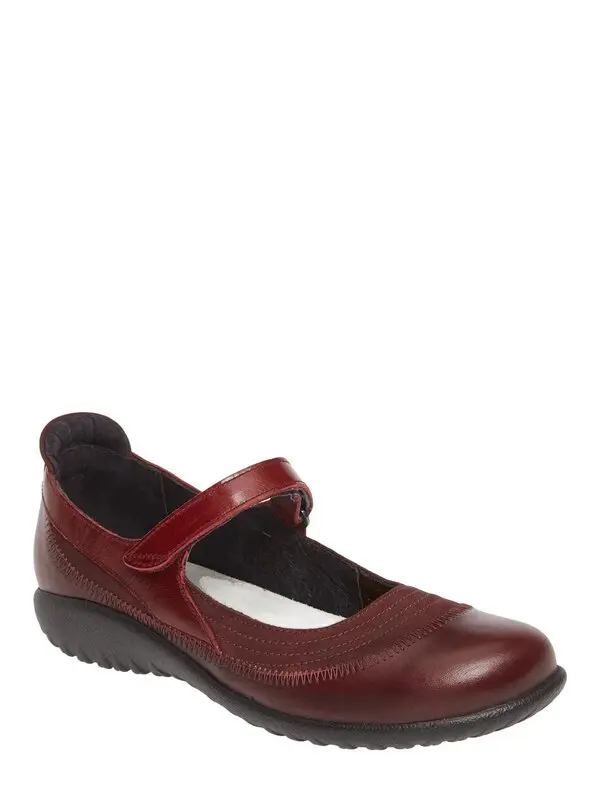 Naot Kire Mary Jane Flat - Violet/bordeaux Leather