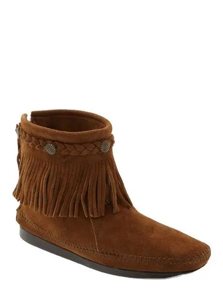 Minnetonka Fringe Bootie - Brown