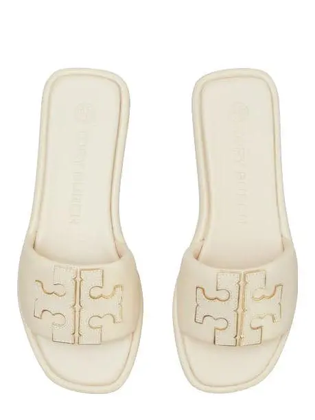 Tory Burch Double-t Leather Sport Slide Sandal - Dulce De Leche/gold