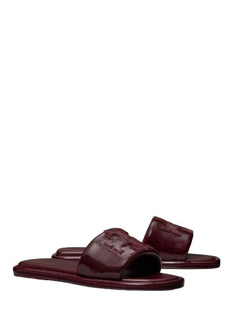 Tory Burch Double-t Sport Slide Sandals - Merlot