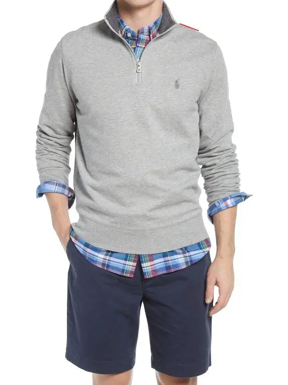 Polo Ralph Lauren Heathered Quarter Zip Pullover - Andover Heather