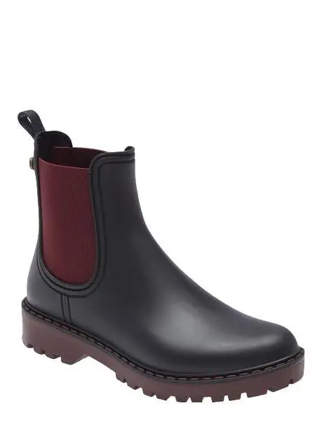 TONI PONS Cavour Chelsea Boot - Black/burgundy Rubber