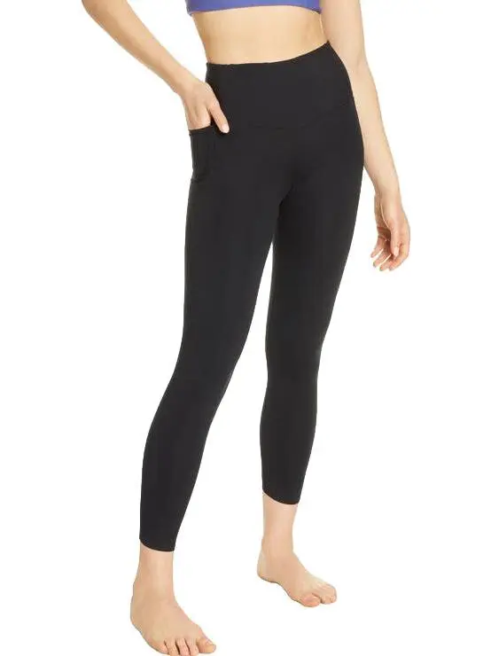 Zella High Waist Studio Lite Pocket 7/8 Leggings - Black