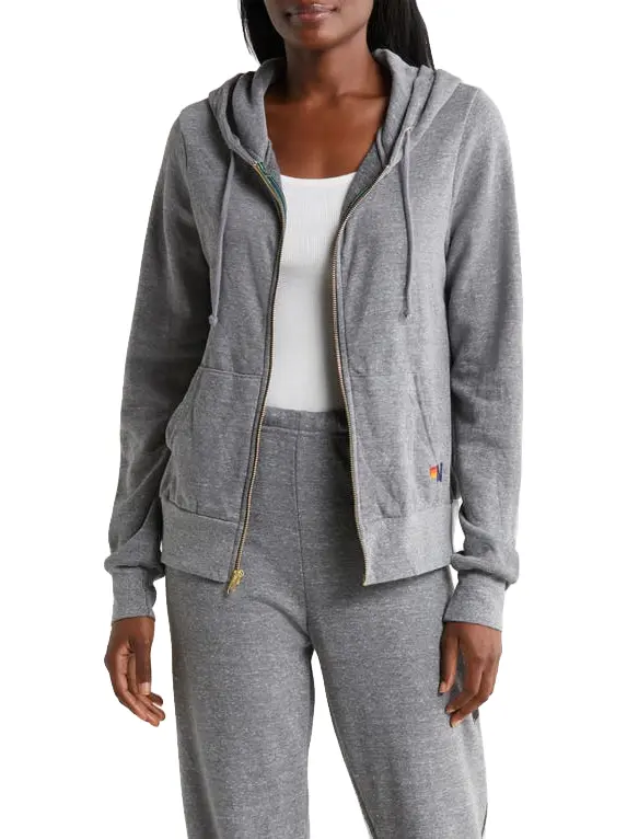 Aviator Nation Bolt Zip Hoodie - Heather Grey