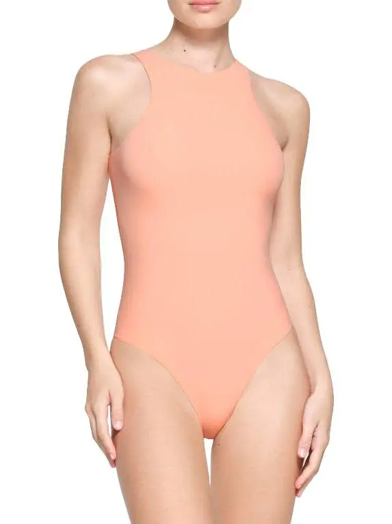 SKIMS Fits Everybody High Neck Bodysuit - Faded Nectar