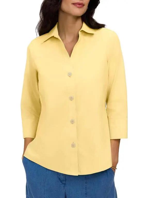 Foxcroft Paityn Non-iron Cotton Shirt - Lemon Yellow