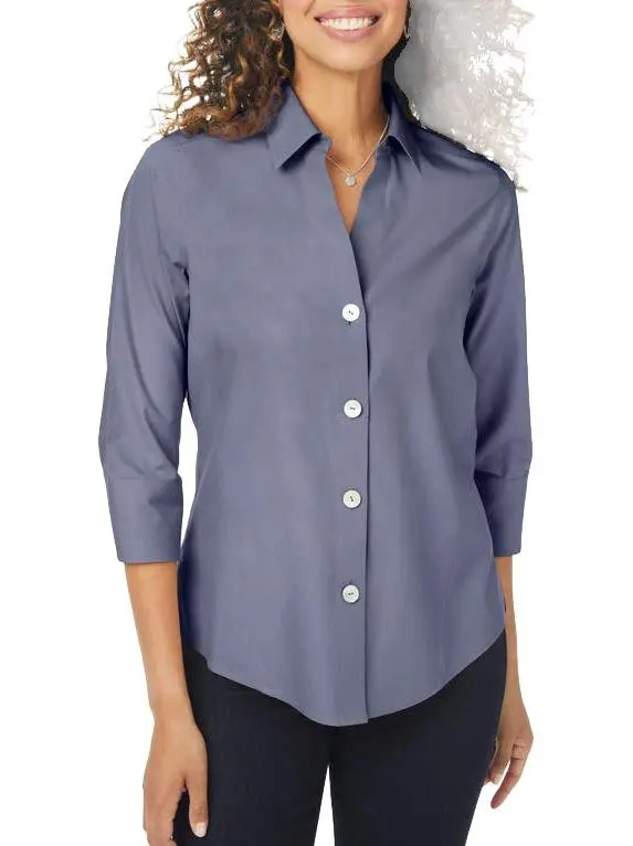 Foxcroft Paityn Non-iron Cotton Shirt - Midnight Sky
