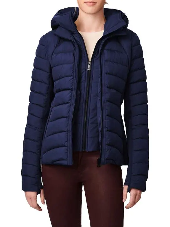 Bernardo Hooded Quilted Water Repellent Jacket - Night Shadow