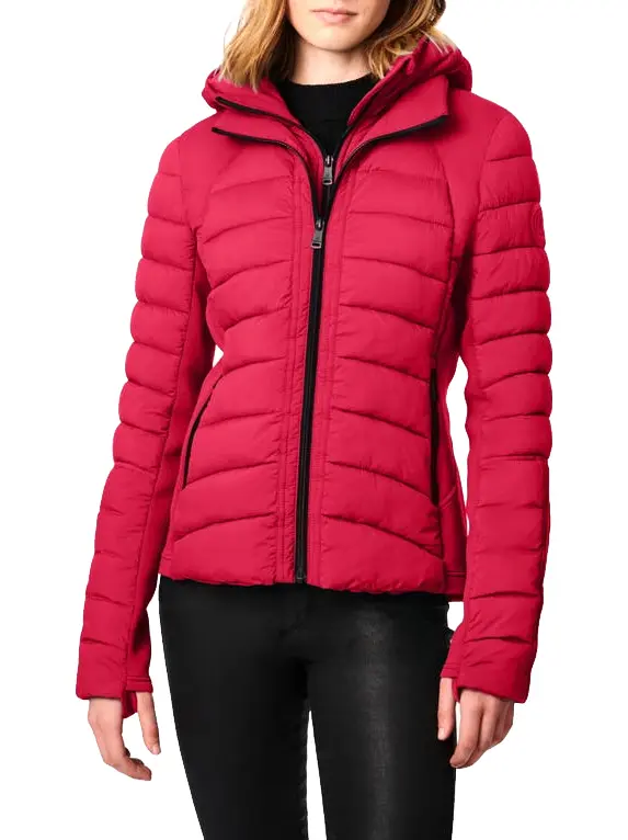 Bernardo Hooded Quilted Water Repellent Jacket - Vivacious