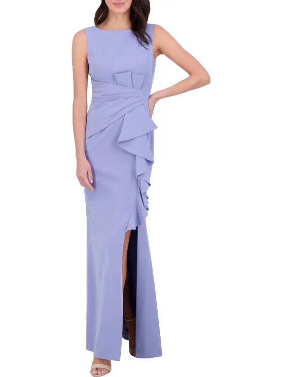 Eliza J Ruffle Front Gown - Periwinkle