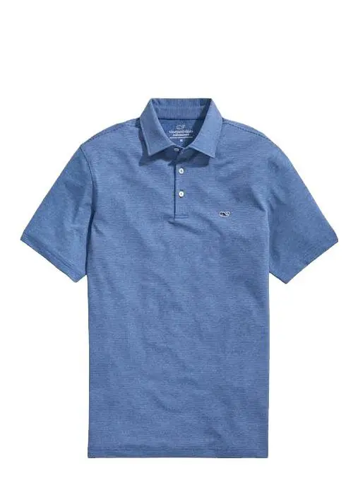 Vineyard Vines Jean Stripe Sankaty Performance Polo - Blue Depth Tejeda