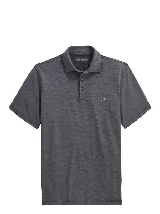 Vineyard Vines St. Jean Stripe Sankaty Performance Polo - Stp J Black Tej/wht