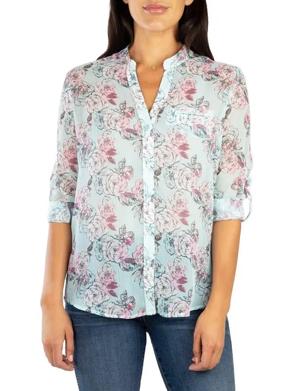 Kut From The Kloth Jasmine Chiffon Shirt - Grasse Aqua