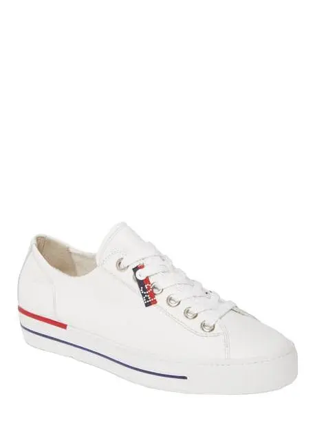 Paul Green Carly Low Top Sneaker - White Calf