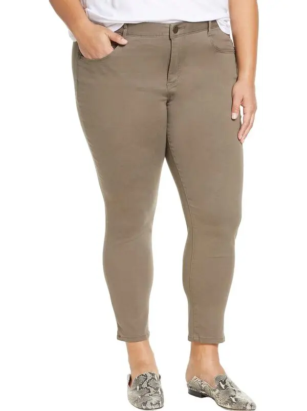 Wit & Wisdom High Waist Ankle Skinny Pants - Brindle Olive