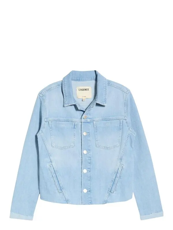 L'Agence Janelle Raw Cut Slim Denim Jacket - Bayridge