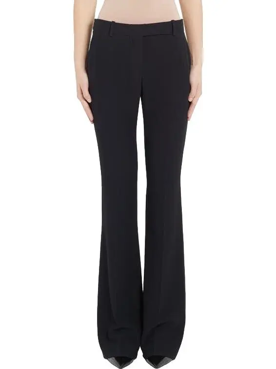 Alexander McQueen Leaf Crepe Bootcut Trousers - Black