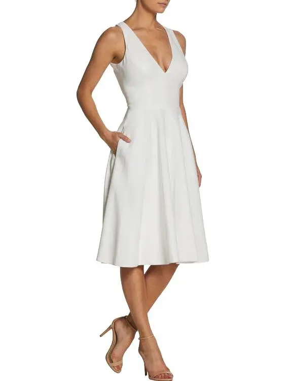 Dress The Population Catalina Fit & Flare Cocktail Dress - Off White
