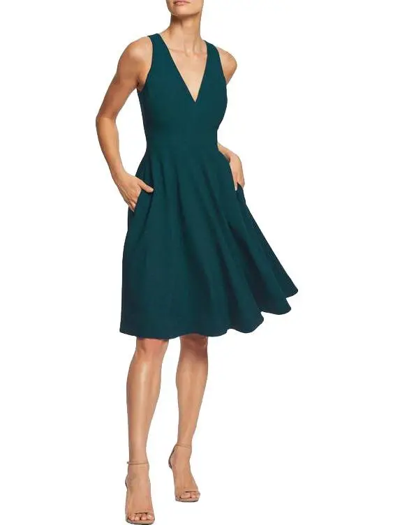 Dress The Population Catalina Fit & Flare Cocktail Dress - Pine