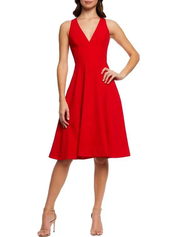 Dress The Population Catalina Fit & Flare Cocktail Dress - Rouge