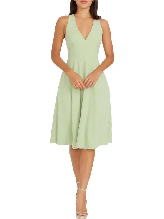 Dress The Population Catalina Fit & Flare Cocktail Dress - Sage